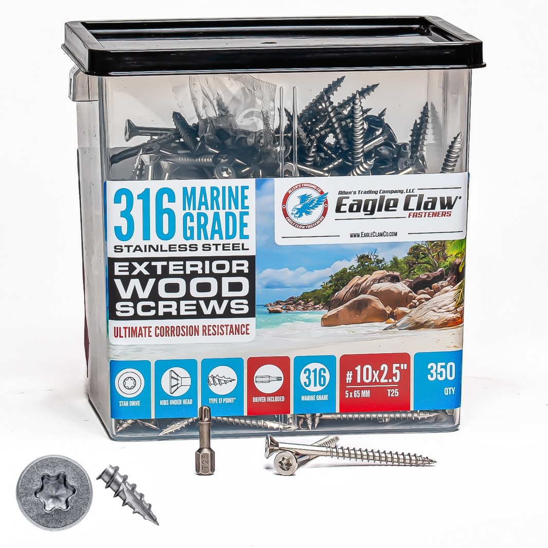 316 Marine Grade Stainless Steel Deck Screws 🌊 Rust-Proof Strength