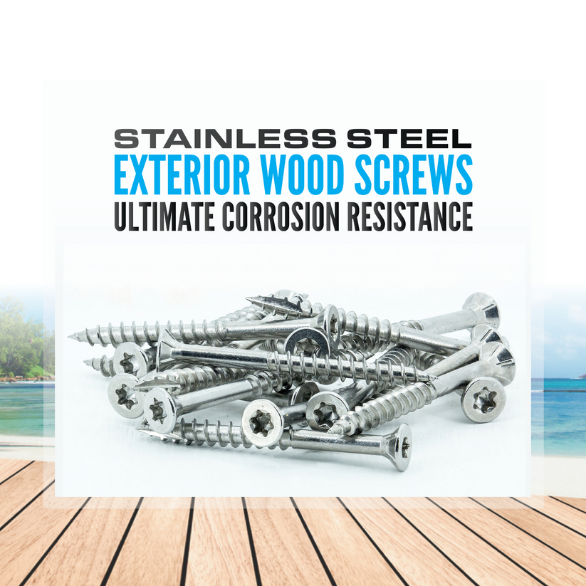 #10 x 2½" 316 Marine Grade Stainless Steel Deck Screws for Sale